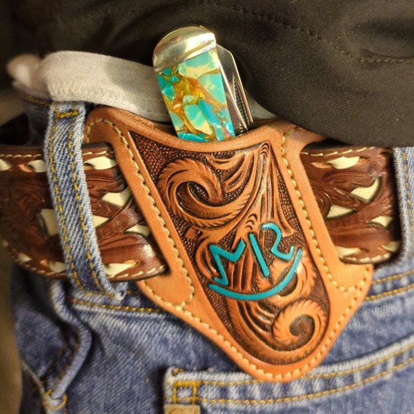 D) Hand Tooled Leather Knife Sheath - Etsy