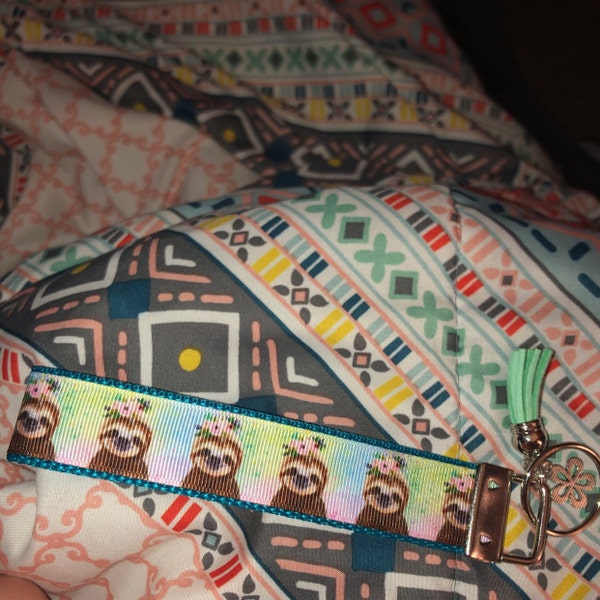 Sloth Key Fob - Sloth Keychain Wristlet - Animal Key Fob - Two Toed ...
