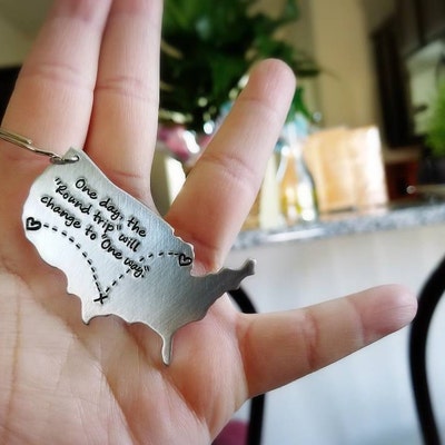 Customizable USA Keychain Design Your Own State Keychain Long - Etsy