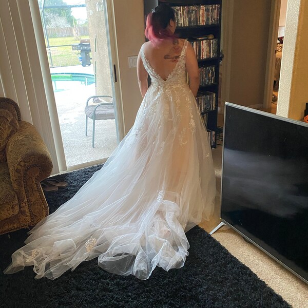 Boho Wedding Dresses, A Line Wedding Dresses, off the Shoulder Wedding ...