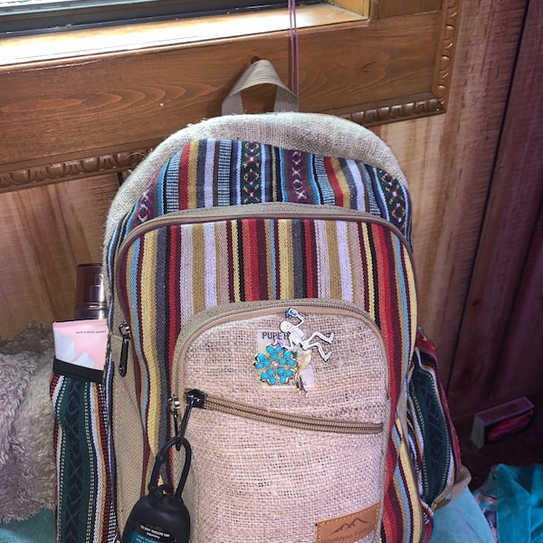 Large Double Pocket Hemp American Native Design Backpack - Etsy