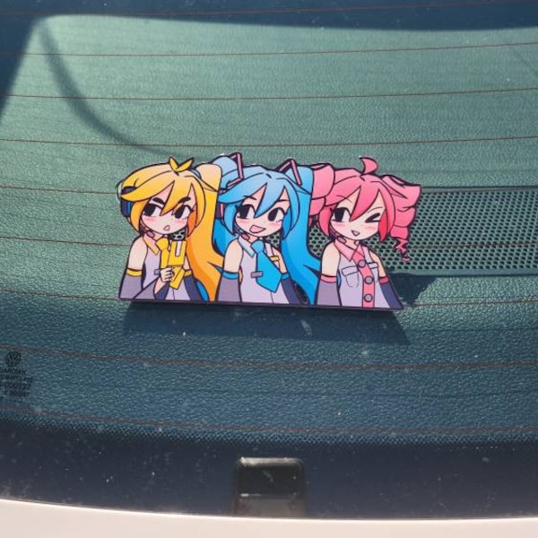 Triple Baka Large Sticker | Car Decal, Akita Neru, Hatsune Miku, Kasane ...