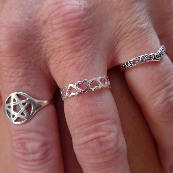 Heart Band Ring Love Heart Band Ring Love Heart Ring Heart Shape Band ...