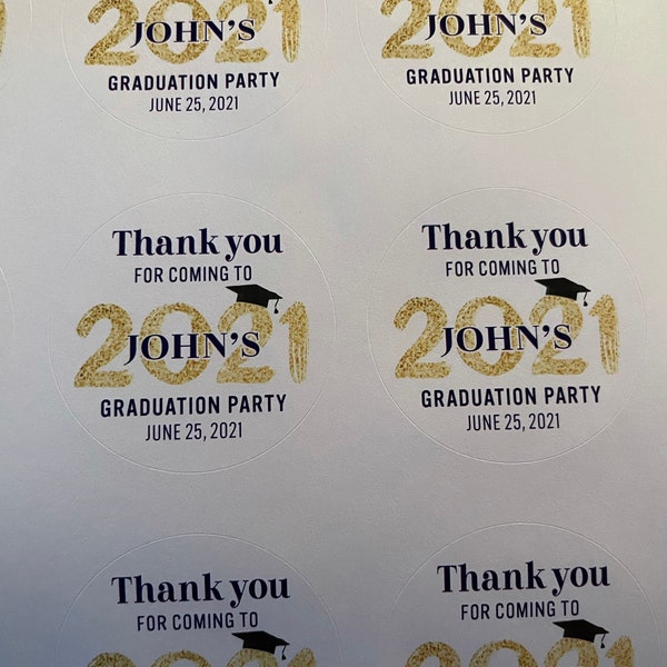 Graduation Favor Stickers, Graduation Personalized Circle Label, 2025 ...