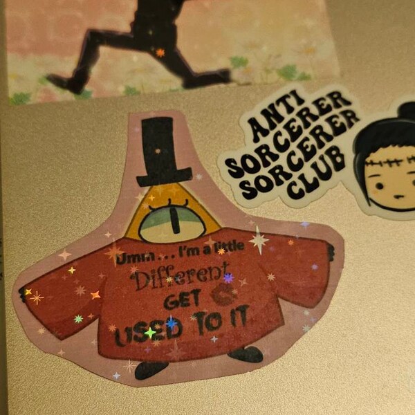 Bill Cipher Im a Little Different Shirt Holographic Sticker the Book of ...
