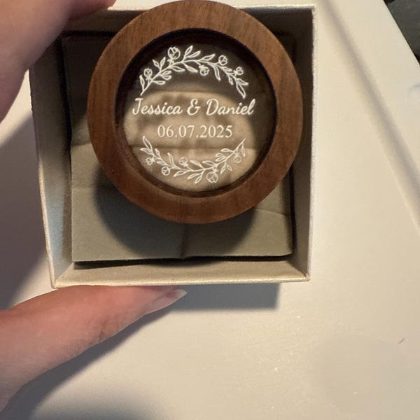 Personalized Wood Wedding Ring Box With 3 Slots,custom Engagement Ring ...