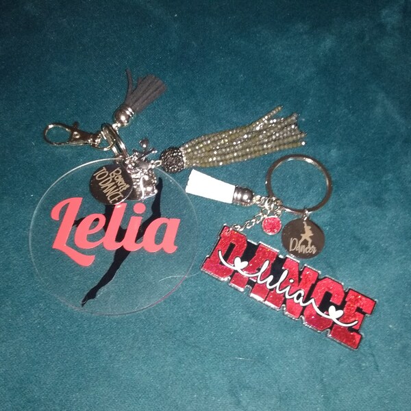 Personalized Dance Keychain • Dancer Keychain • Dance Gift • Dance Bag ...