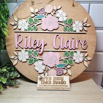 Instant Digital Download Floral Sign Svg Cut File, Glowforge File ...