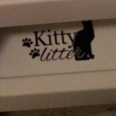 Vinyl Container Label Kitty Litter - Etsy