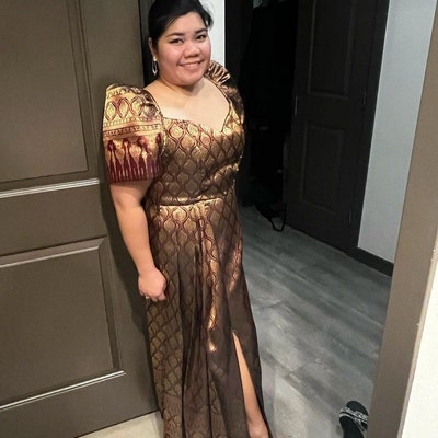 Philippine Dress. Custom and Made to Order. Handmade off White Chiffon ...