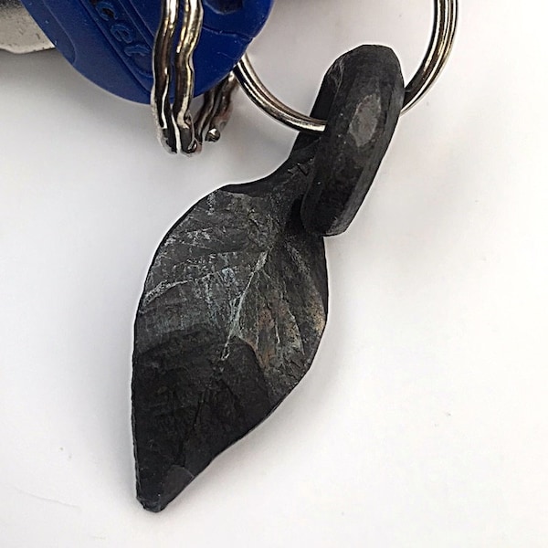 Hand Forged Leaf Keyring / Key Fob / Blacksmith Leaf - Etsy UK