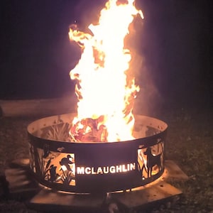 Dog & Pheasant Fire Pit Ring 16 Tall Heavy Duty Gift | Etsy