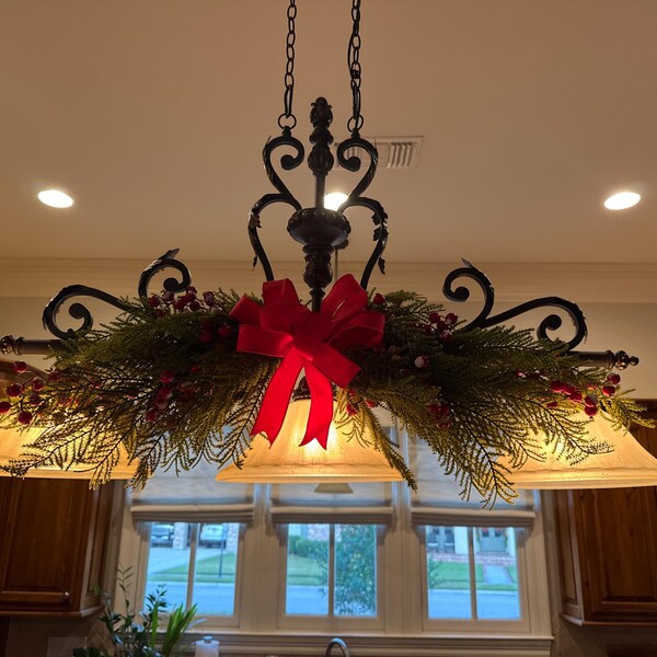 Christmas Swag for Wall, Greenery Fern Swag, Over Door Horizontal Swag ...