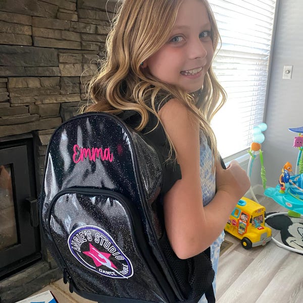 Personalized Embroidered GLITTER Backpack Cheer Bag Sports Backpack - 6 ...