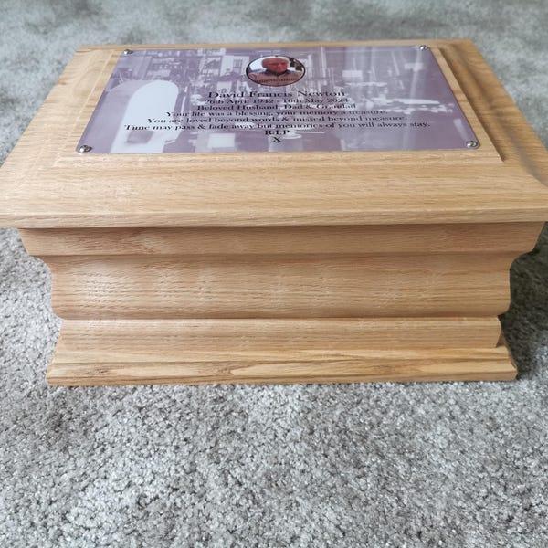 Angel Cremation Urn Ashes Casket, Angel in the Sky Personalised Wooden ...