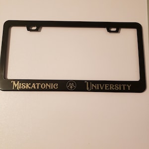 Miskatonic University HP Lovecraft Inspired METAL Laser Etched License ...