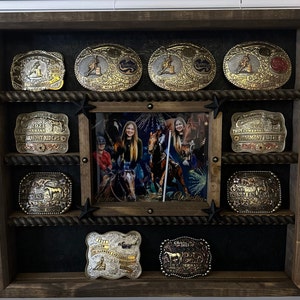 Belt Buckle Display Case With 8x10 Picture Frame Trophy Display Case ...