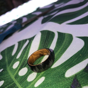 Nature Ring Mens Wedding Band Wood Ring With Forest Trees Mens Ring ...
