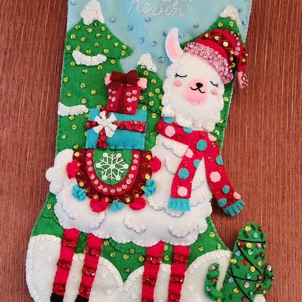 Personalized Christmas Stocking Label Name Tag Embroidered Felt Gift ...