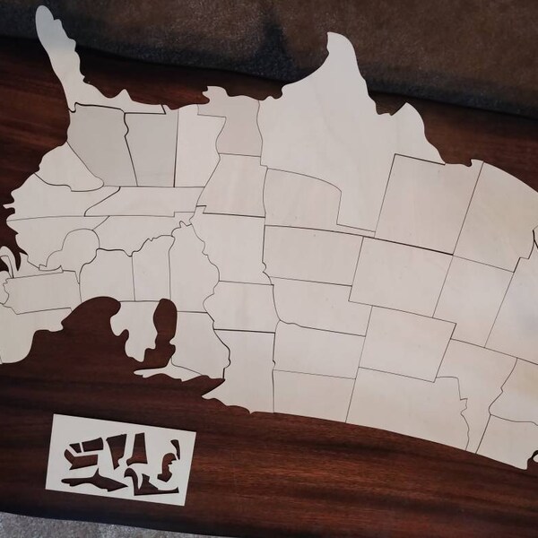 USA State MAP Cut Out Custom Size Unfinished US States Laser Nursery ...
