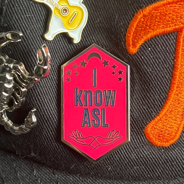 Enamel Pin: "i Know Asl" ~ Gold or Silver ~ American Sign Language ...