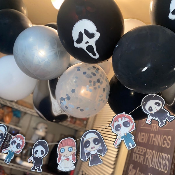 Horror Movie Garland - Cute Horror Banner - Choose Your Characters ...