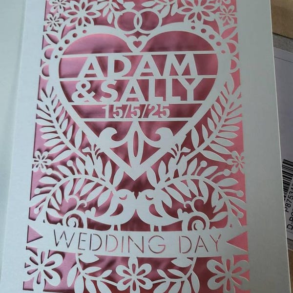 Personalised Wedding Card Laser Cut Wedding Greeting Card ...