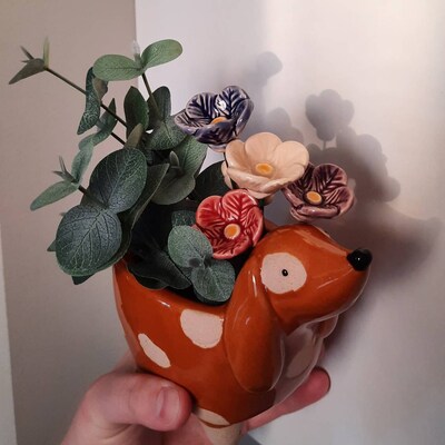 Ceramic Colorful Flowers Bouquet 8 Small Flowers,floral Centerpiece of ...