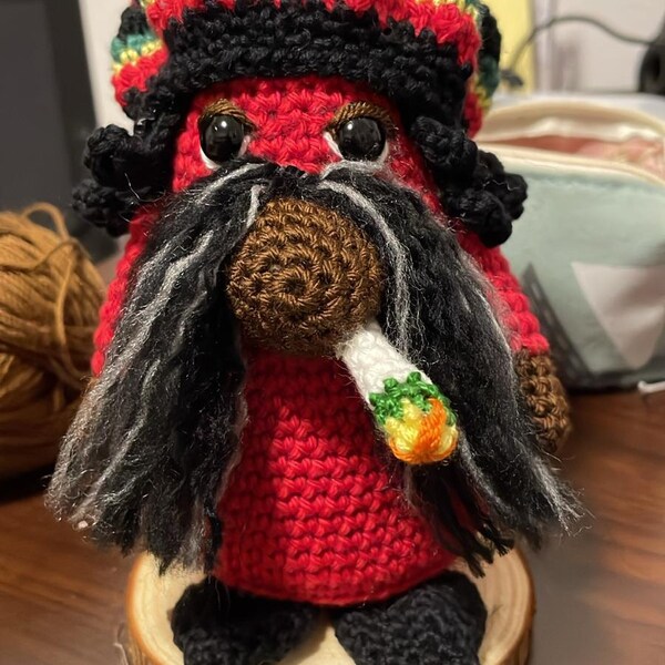 Crochet Rasta Gnome Pattern PDF Smoker Amigurumi Pattern Green Yellow ...