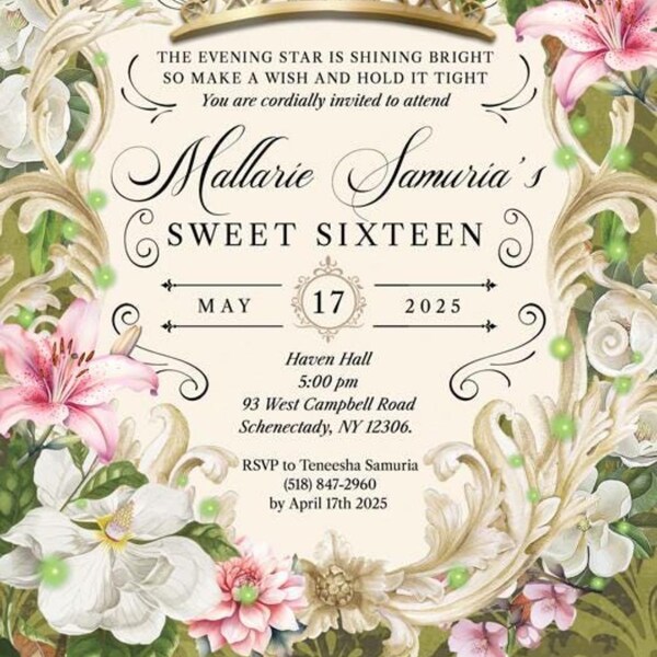 Beauty and the Beast Gold Frame and Roses Fairy Tale Printable 24" X 36 ...