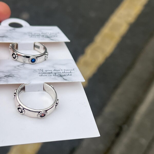 Moving Castle Rings, Couple Ring, Matching Ring, Promise Ring, Blue Gem ...