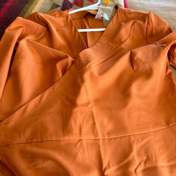 Rust Orange Long Wrap Dress, Bridesmaid Dress, Cocktail Dress, Wedding ...