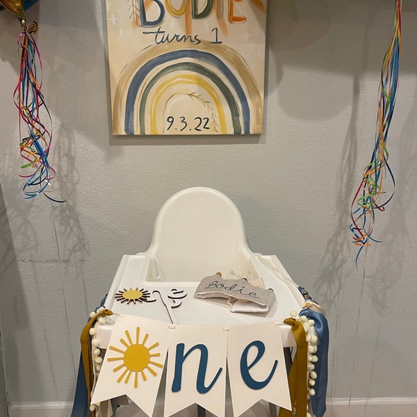 Boy Sunshine Banner, First Trip Around the Sun Theme, Sun High Chair ...