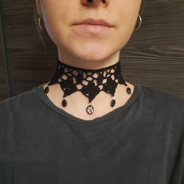 Victorian Gothic Crochet Pattern, Vintage Style Choker Pattern, Lace ...