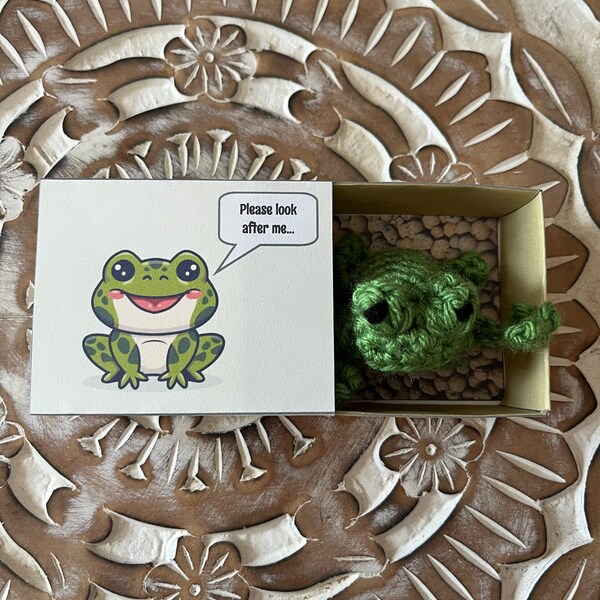 No-sew Matchbox Pet Frog Crochet Pattern, With Printable Box & Name ...