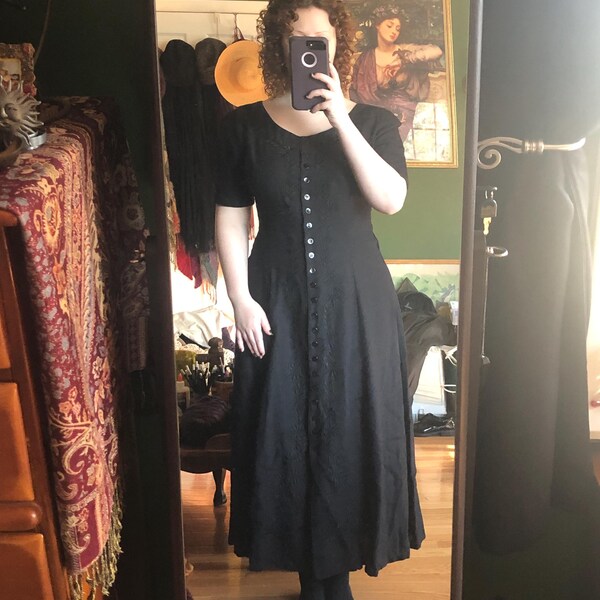 Vintage Original TY Wear Green Round Neck Sleeveless Knee Length Dress ...