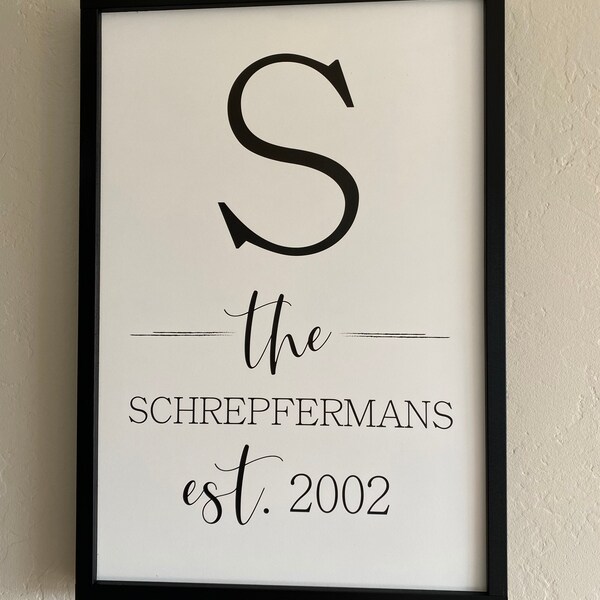 Last Name Letter Sign | Established Sign | Family Name Wood Sign | Home ...