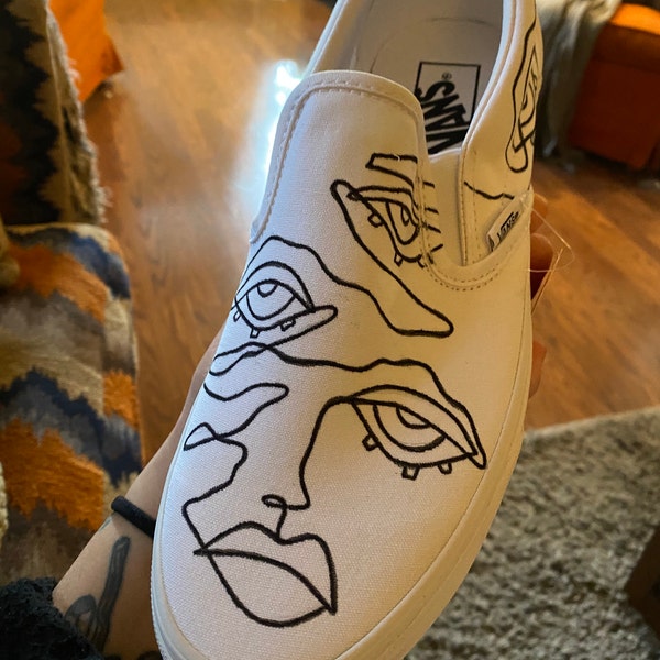 Custom Vans Made to Order Hand Painted Vans Abstract Gift Unique Gift ...