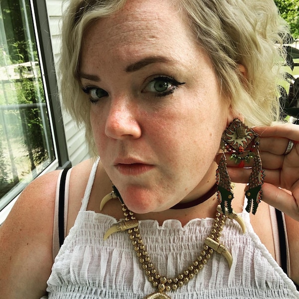 Rare Signed Laurel Burch Mynah Bird Collection Necklace Earrings and ...