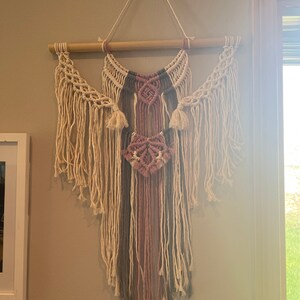 Macrame Valentine Macrame Heart Wall Hanging in Red Berry - Etsy