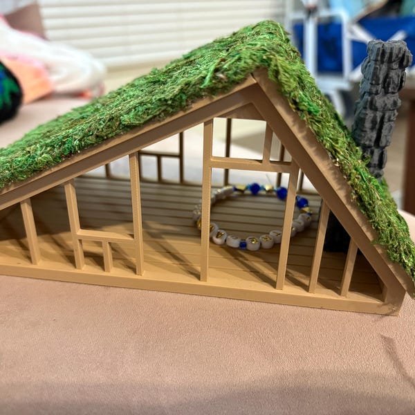 Folklore Cabin With Lights, Friendship Bracelet Holder With Chandelier ...