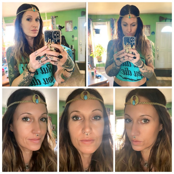 Egyptian Scarab Sun Moon Circlet Crown Headpiece Spirit of the Goddess ...