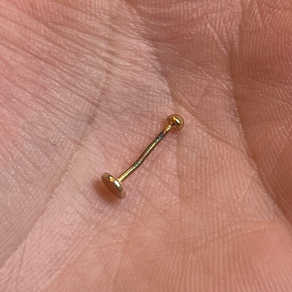 20G/18G Dot Flat Back Threadless Push Pin Labret Stud • Solid 925 ...