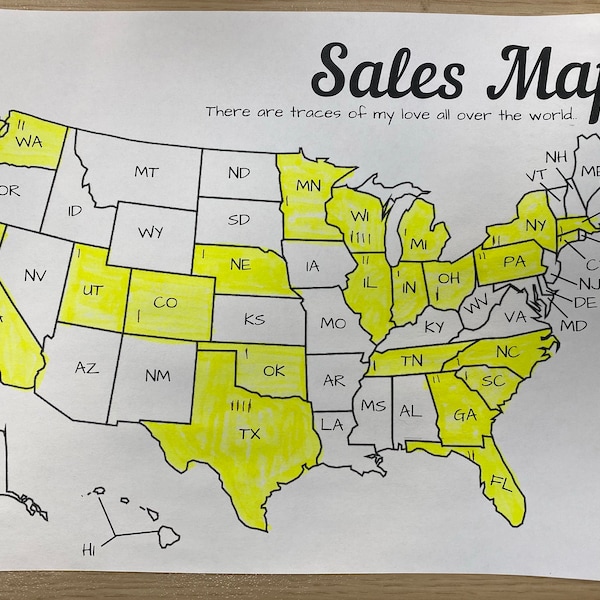 Sales Map Tracker - Printable United States Etsy Sales Map, Goal Map ...