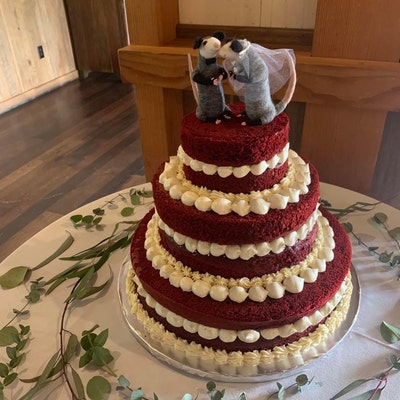 Possum Wedding Cake Topper Opossum Groom and Bride Wedding - Etsy