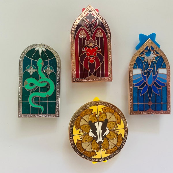 Stained Glass Magic Windows Enamel Pins Set - Etsy