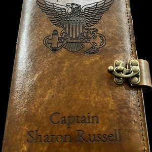 Single Anchor, Navy Chief Charge Book, Leather Journal Cover, Log Book ...