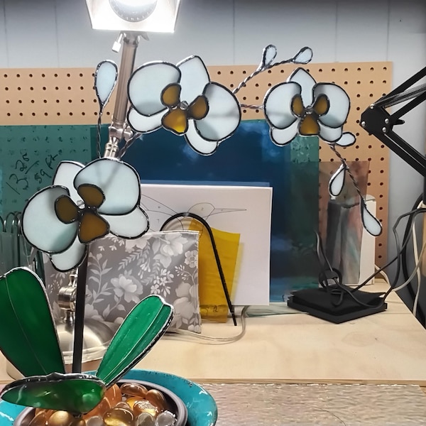 TUTORIAL • 3D Orchid Plant (full Instructions) Stained Glass Pattern ...