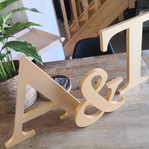 Large Wooden Letters for Wall Decor Modern Gold Wood Letters - Etsy