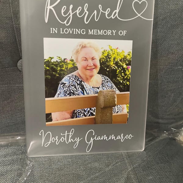 Reserved Memorial Sign, Personalized Memorial Plaque, in Loving Memory ...